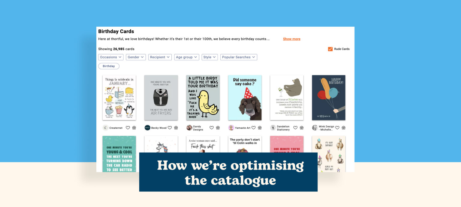 How we're optimising the catalogue - thortful