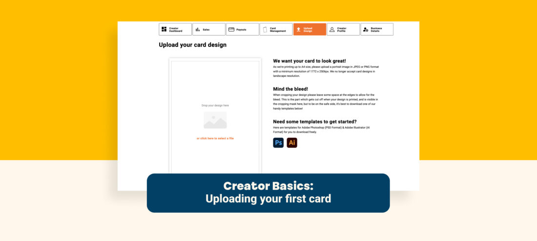Uploading your first card - thortful