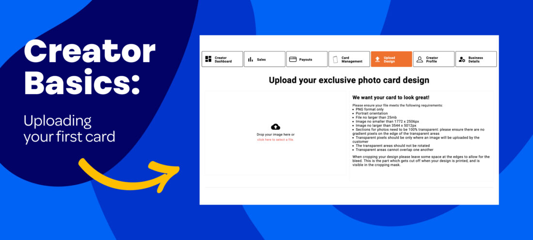Uploading your first card - thortful